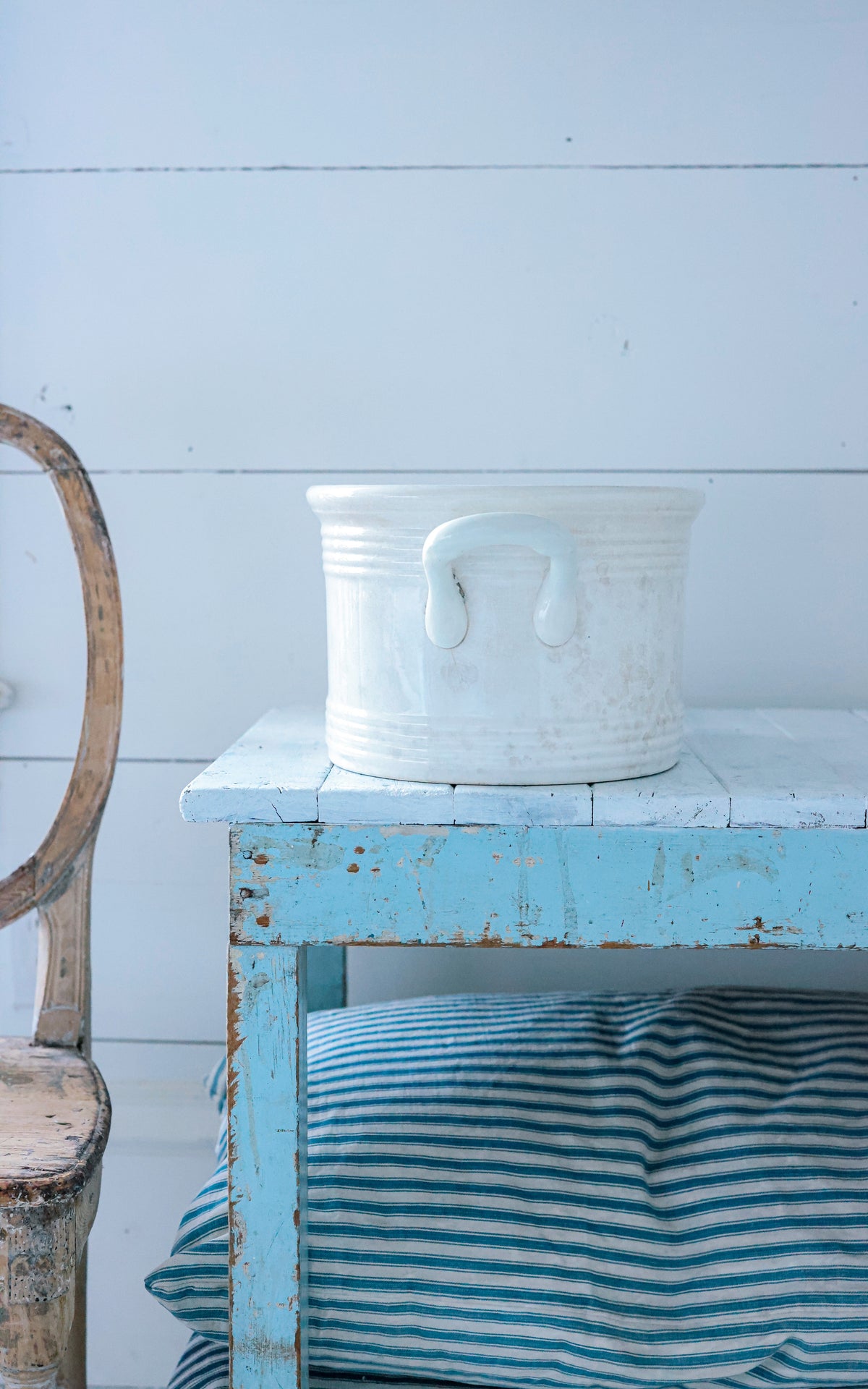 Large Vintage Dutch Ironstone Foot Bath – Dreamy Whites