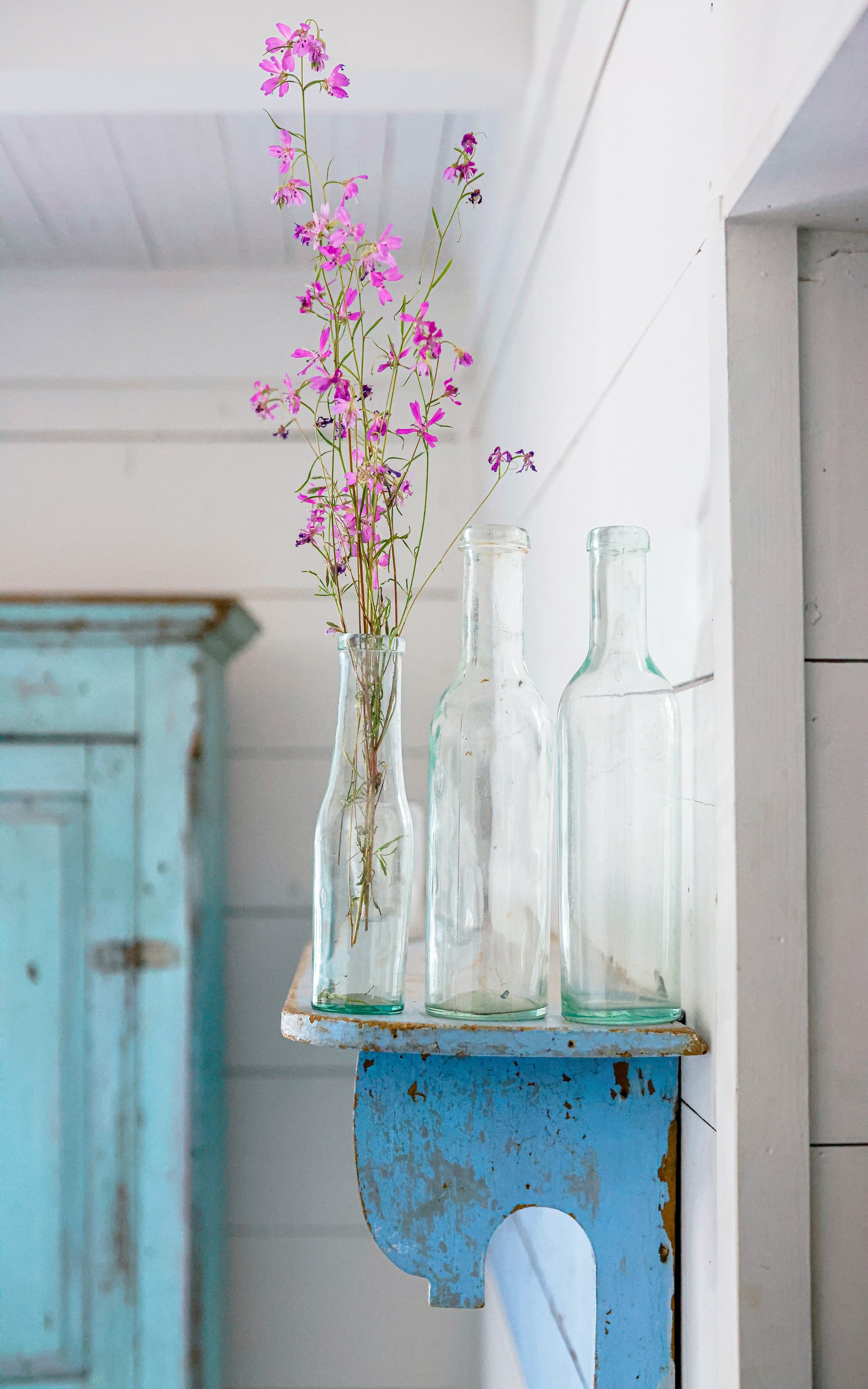 Set of Three Vintage French Bottles – Dreamy Whites