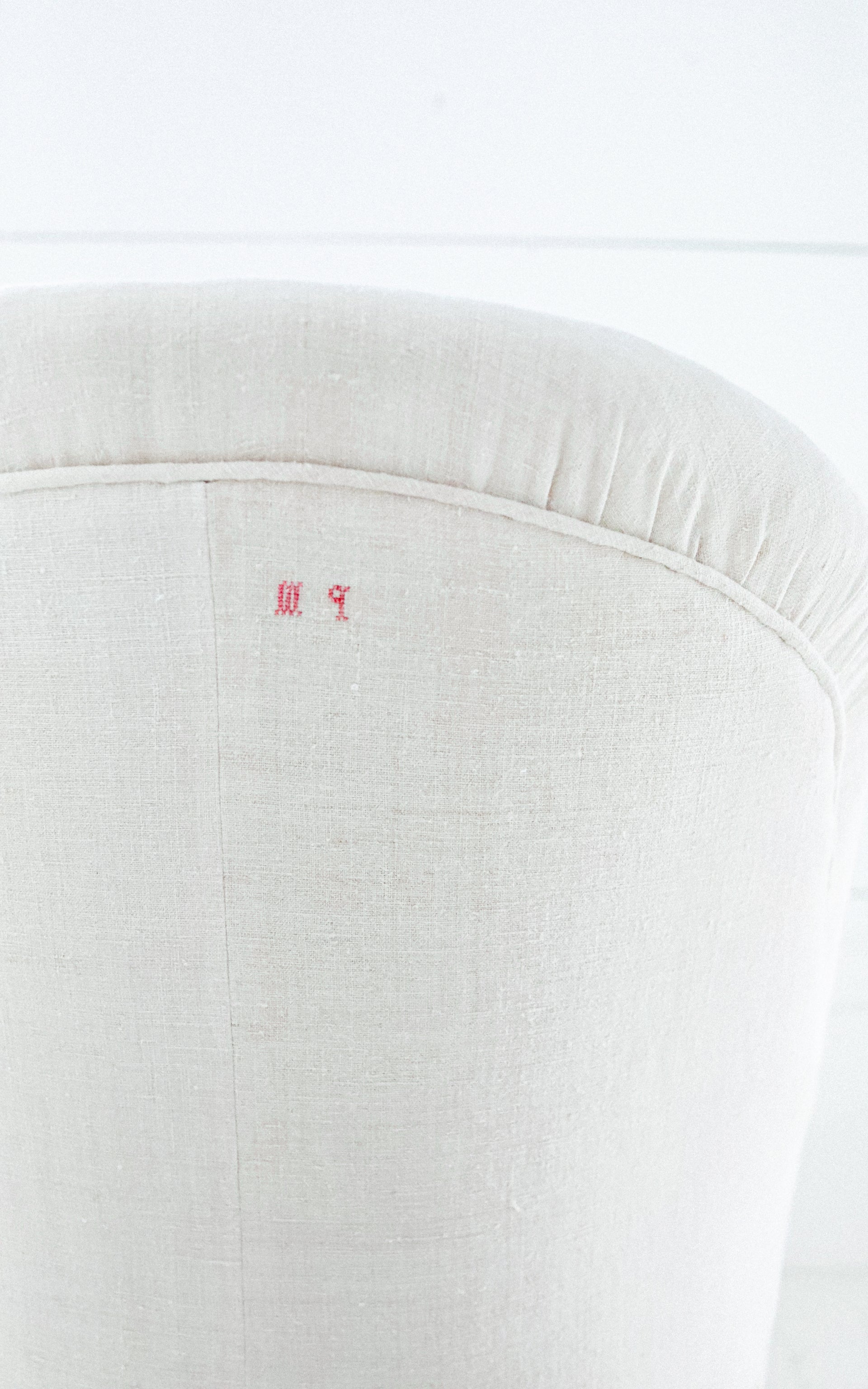 Vintage French Linen Upholstered Chair – Dreamy Whites