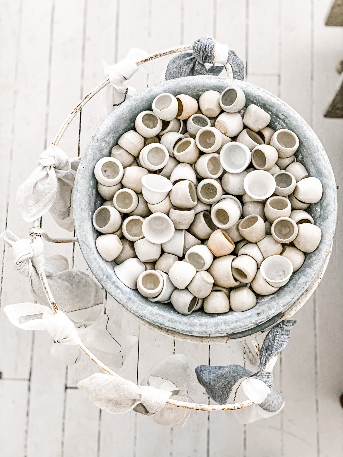 Set of Six Vintage French Stoneware Escargot Pots – Dreamy Whites